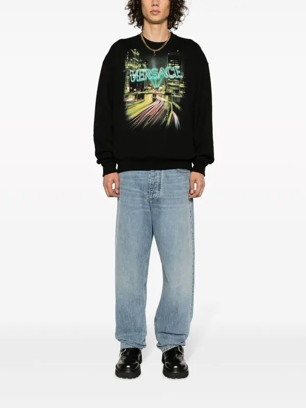 Versace Cotton Sweatshirt With Graphic Print