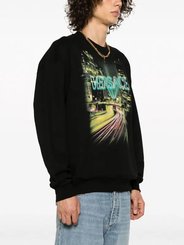 Versace Cotton Sweatshirt With Graphic Print
