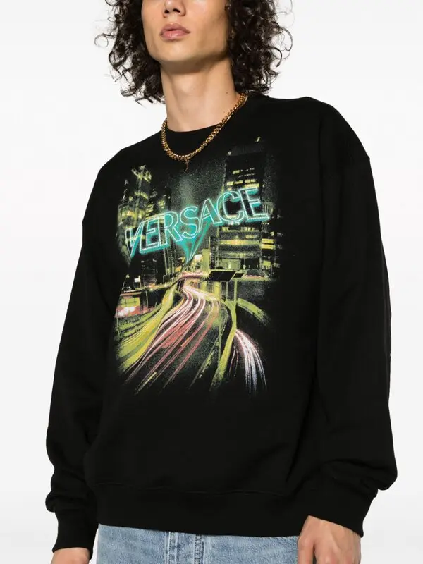 Versace Cotton Sweatshirt With Graphic Print