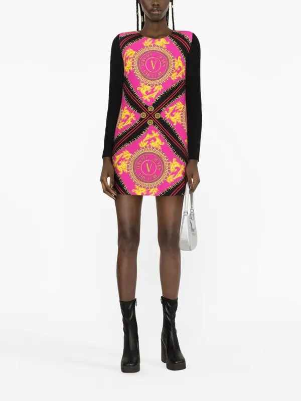 Versace V-emblem Chain-print Minidress