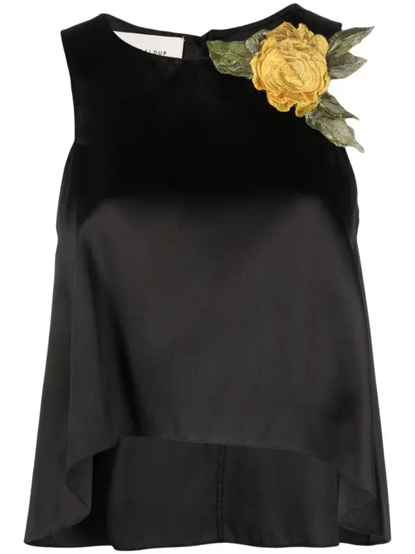 GEMY MAALOUF Floral-appliqué Blouse