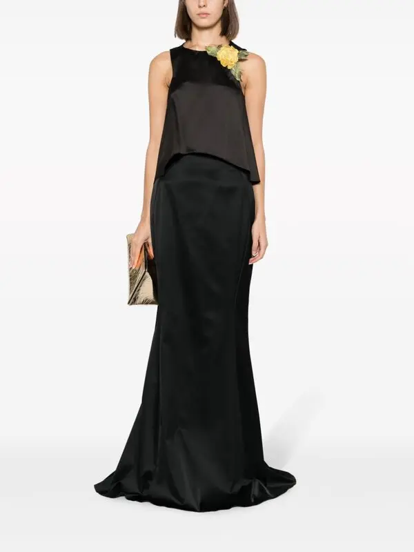 GEMY MAALOUF Floral-appliqué Blouse