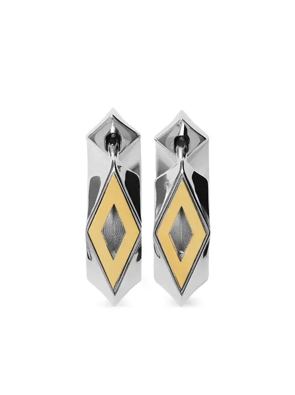 Burberry Two-tone Hoop Earrings - Silver
