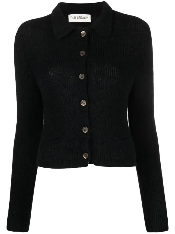 Our Legacy Mazzy Ribbed-knit Cardigan - Black