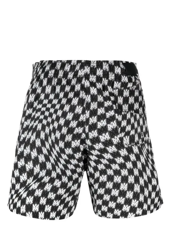 Amiri Wavy Ma-logo Drawstring-waisted Swim Shorts