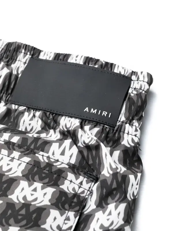 Amiri Wavy Ma-logo Drawstring-waisted Swim Shorts