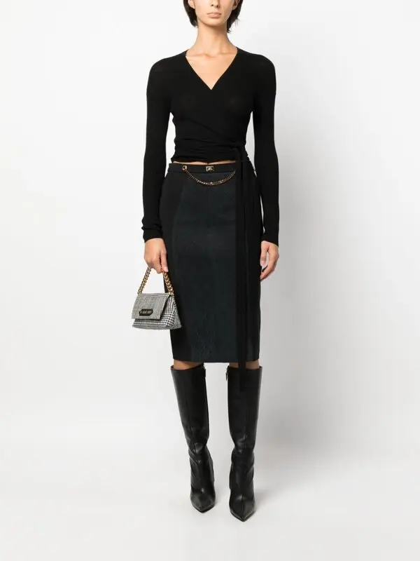 Elisabetta Franchi Logo-plaque High-waisted Skirt