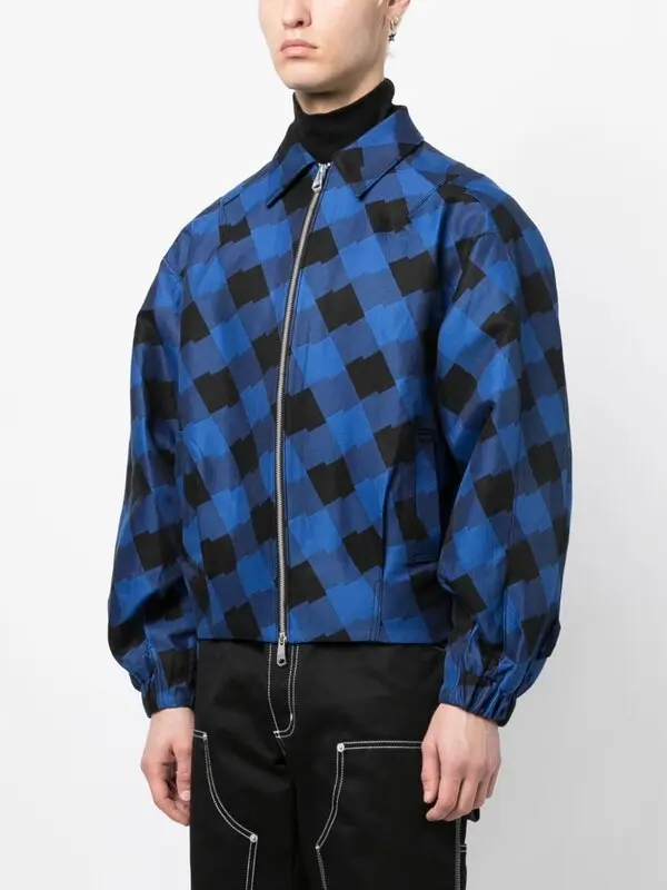 ADER ERROR Logo-patch Checked Bomber Jacket