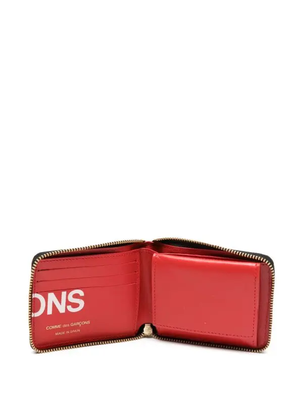 Comme Des Garçons Logo-print Leather Wallet - Red