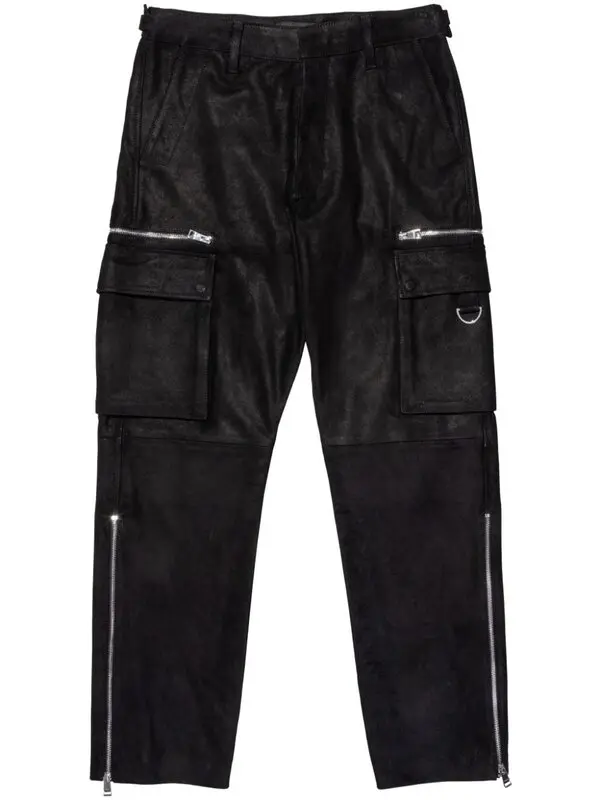 PURPLE BRAND Zipped Cargo Trousers - Black