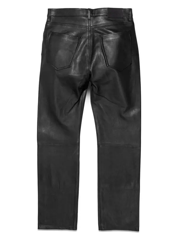 PURPLE BRAND Leather Straight-leg Trousers