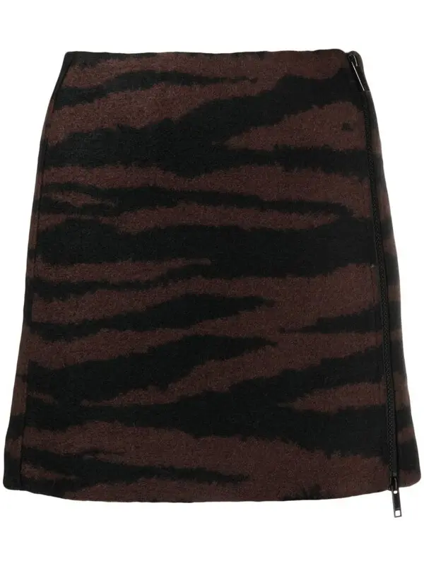 GANNI Tiger-jacquard Miniskirt