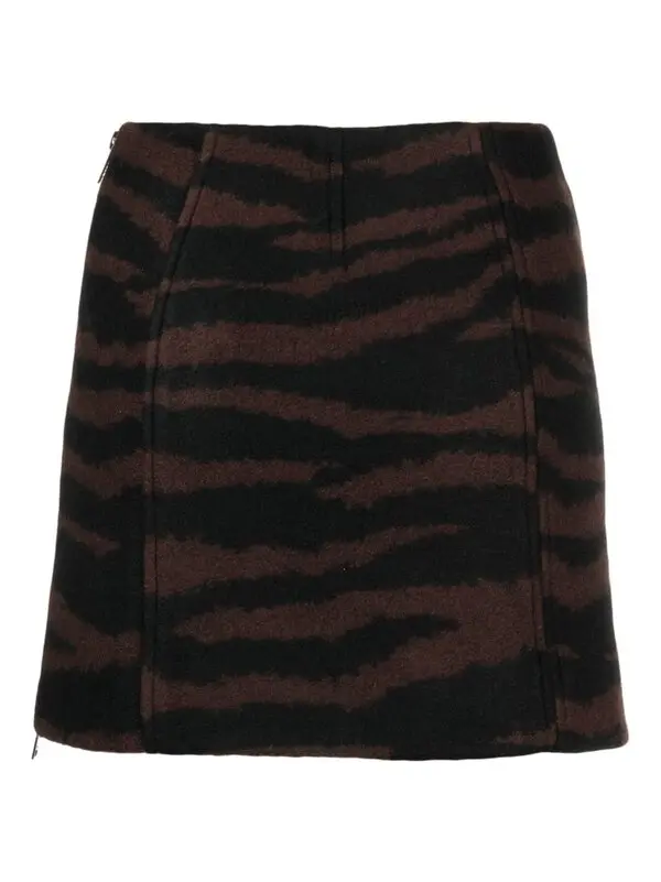 GANNI Tiger-jacquard Miniskirt