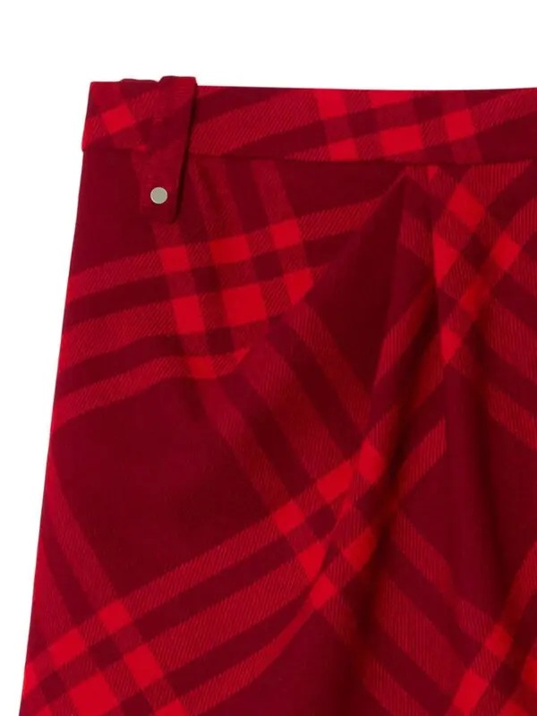 Burberry Check-pattern Wool Miniskirt - Red