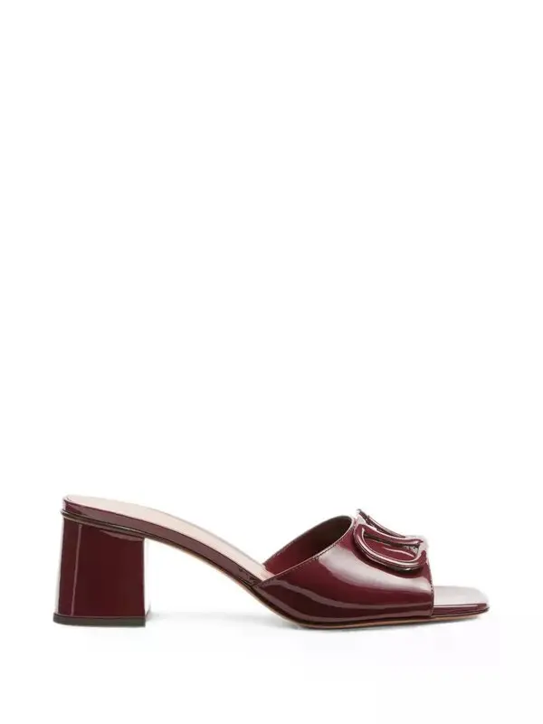 Valentino Garavani Vlogo Signature Patent Leather Slide Sandals 60mm - Neutrals