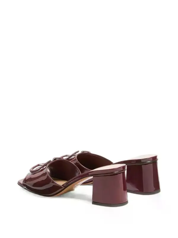 Valentino Garavani Vlogo Signature Patent Leather Block Heel Slide Sandal - Neutrals