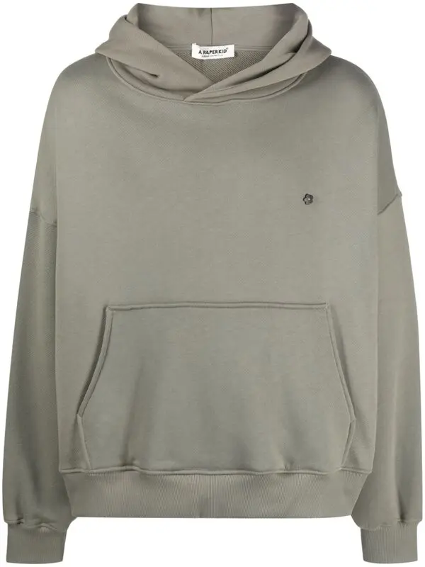 A PAPER KID Embroidered Cotton Hoodie