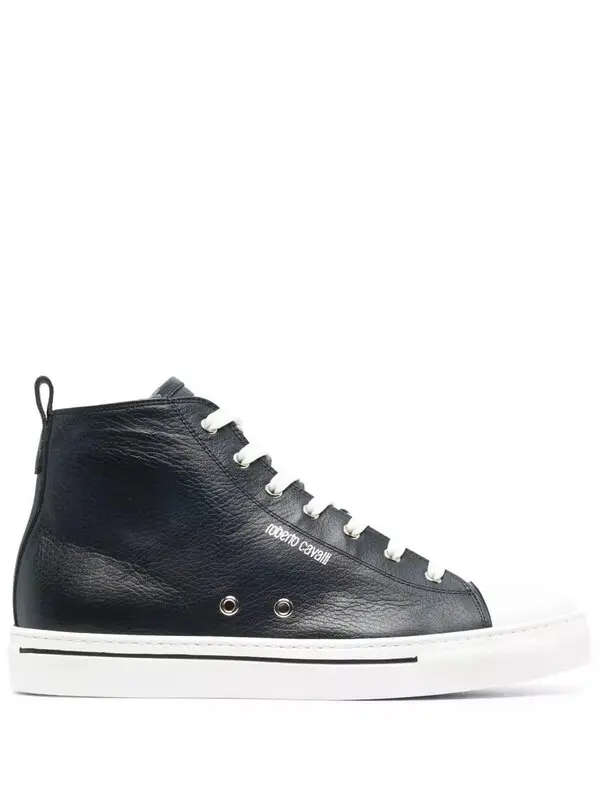 Roberto Cavalli High-top Leather Sneakers - Black