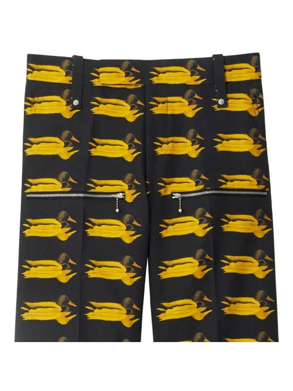 Burberry Duck-print Wool Trousers
