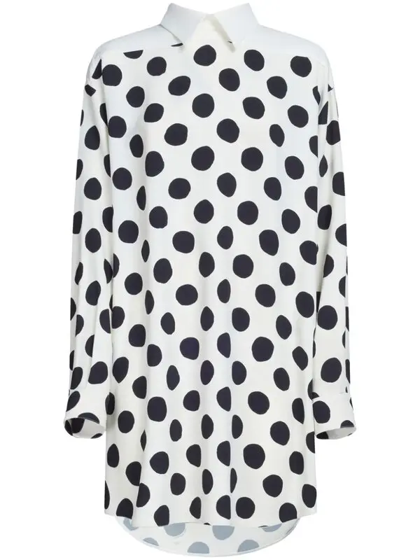 Marni Polka Dot Shirt Dress - White