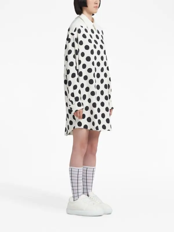 Marni Polka Dot Shirt Dress - White