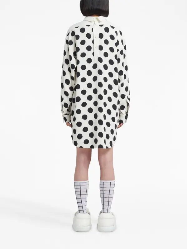 Marni Polka Dot Shirt Dress - White