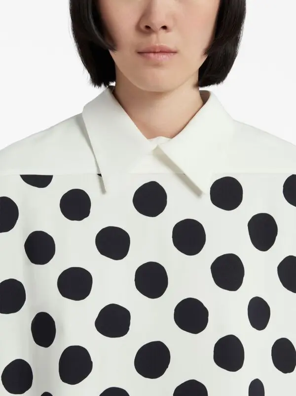 Marni Polka Dot Shirt Dress - White