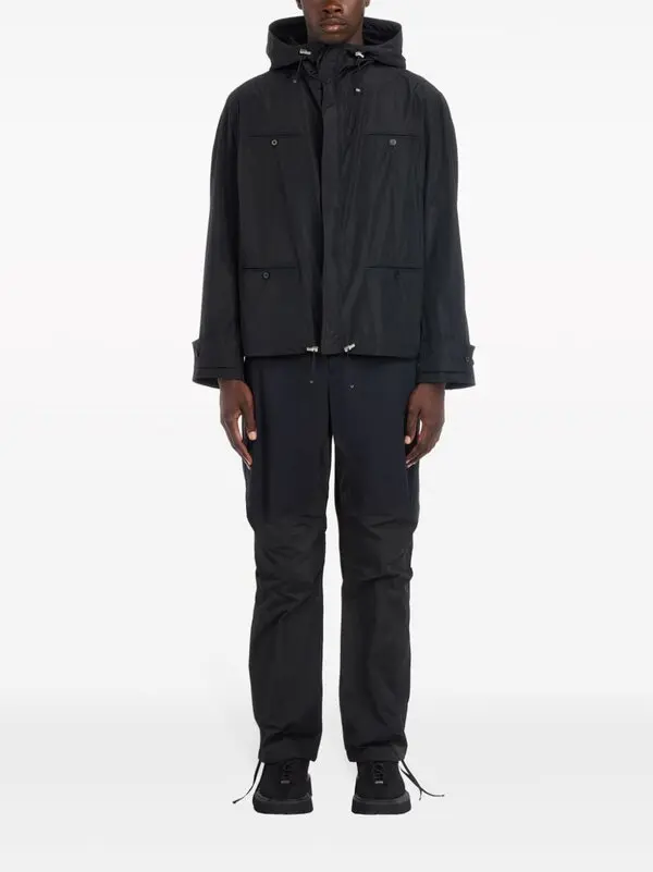 FERRAGAMO Drawstring-hem Hooded Jacket - Black