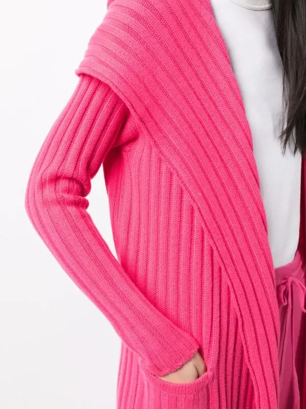 TEDDY CASHMERE Amalfi Rib-knit Cashmere Cardigan - Pink
