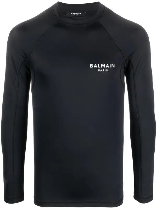 Balmain Logo-print Long-sleeve T-shirt - Black