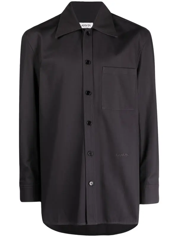 LANVIN Logo-embroidered Cotton Shirt