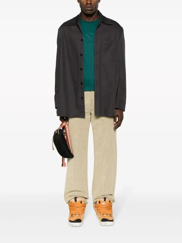 LANVIN Logo-embroidered Cotton Shirt