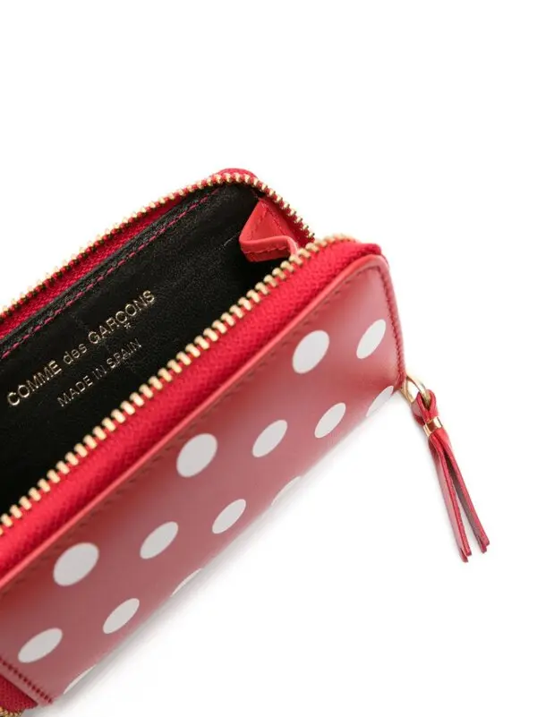 Comme Des Garçons Polka Dot-print Leather Wallet