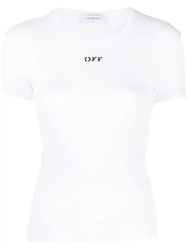 Off-White Logo-print Cotton-blend T-shirt - White