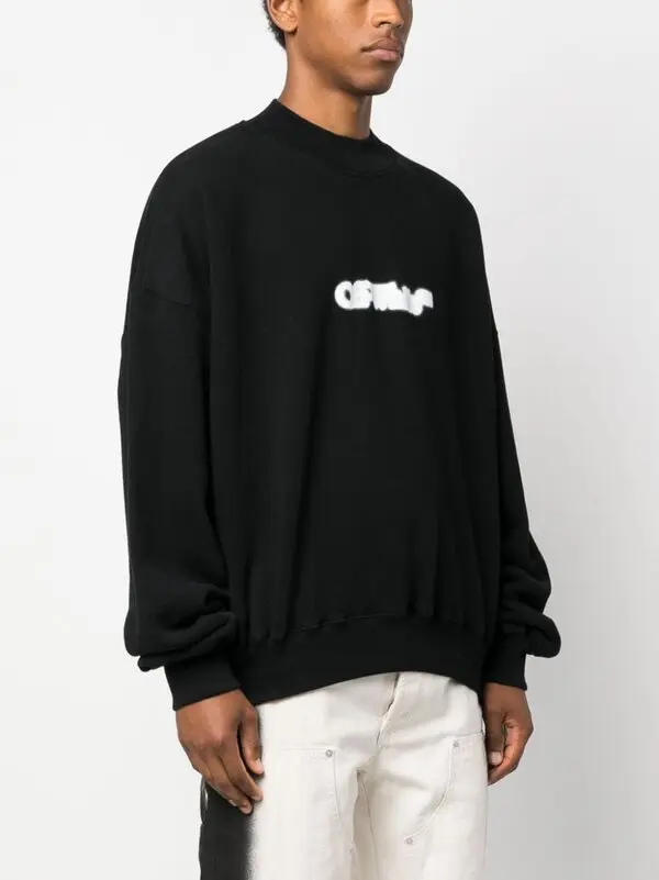 Off-White Logo-print Cotton Sweatshirt - Black