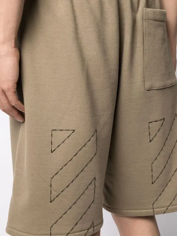 Off-White Diag Cotton Track Shorts