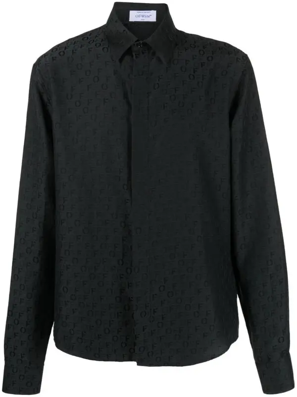 Off-White Logo-print Silk-cotton Shirt