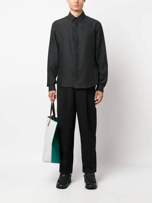 Off-White Logo-print Silk-cotton Shirt