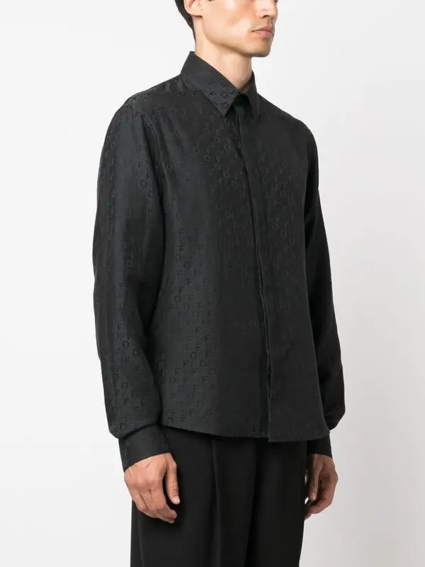 Off-White Logo-print Silk-cotton Shirt