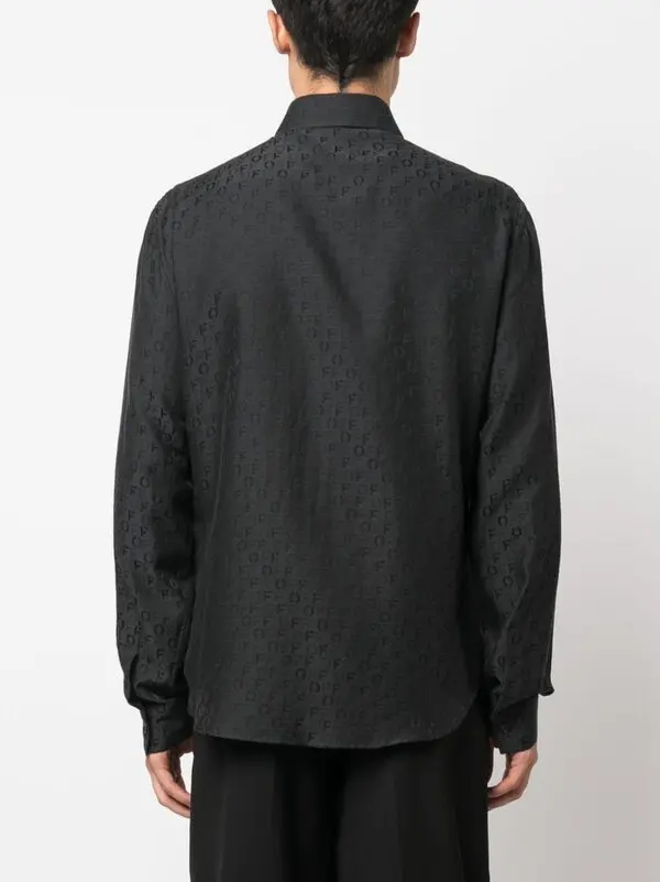 Off-White Logo-print Silk-cotton Shirt