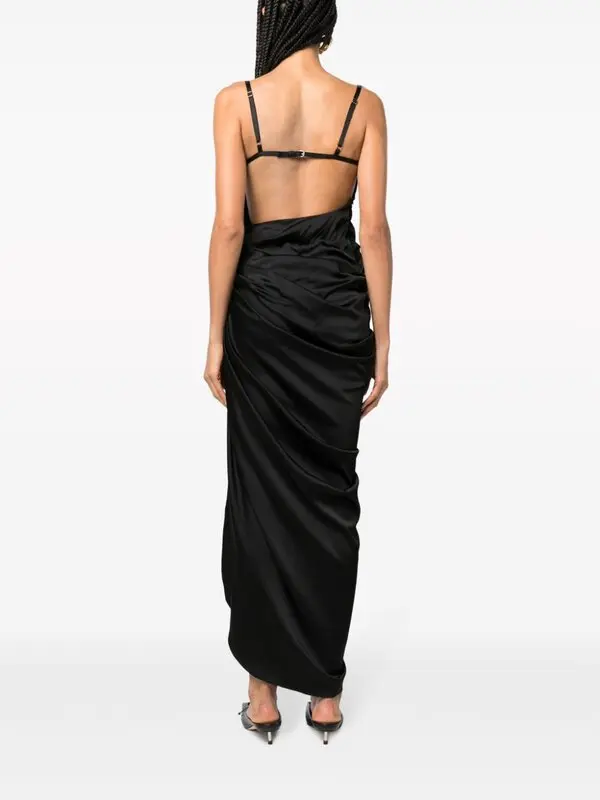 jacquemus black dress La Robe Drapeado Dress in Black