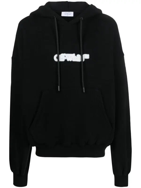 Off-White Logo-print Cotton Hoodie - Black