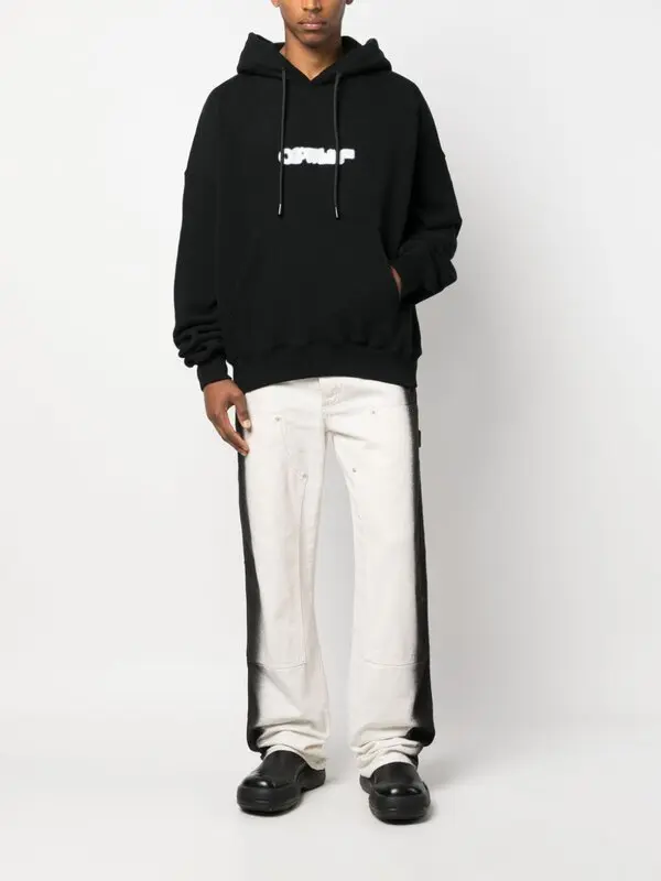 Off-White Logo-print Cotton Hoodie - Black