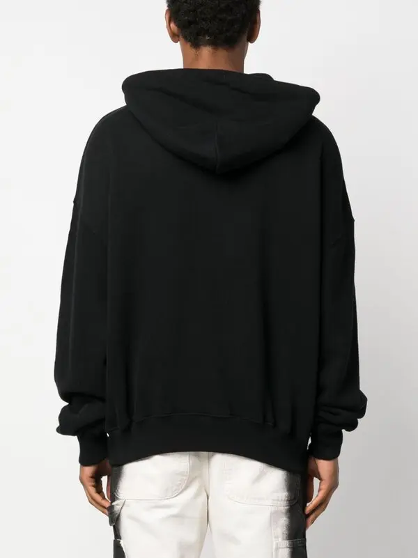 Off-White Logo-print Cotton Hoodie - Black