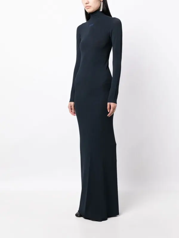 Off-White Long-sleeve Maxi Dress - Blue