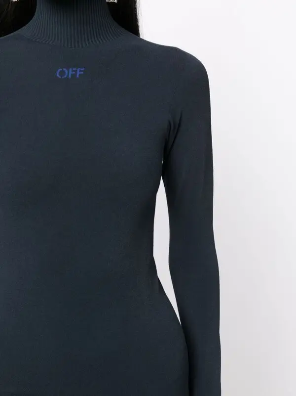 Off-White Long-sleeve Maxi Dress - Blue