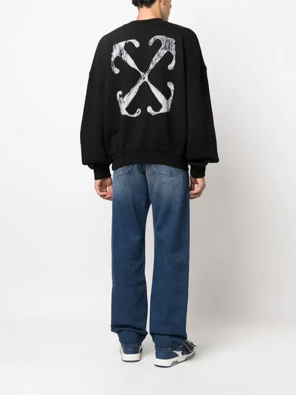 Off-White Scratch Arrow-print Cotton Sweatshirt