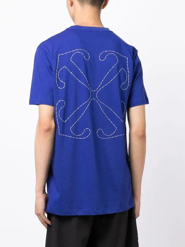 Off-White Arrows Stitch Cotton T-shirt - Blue