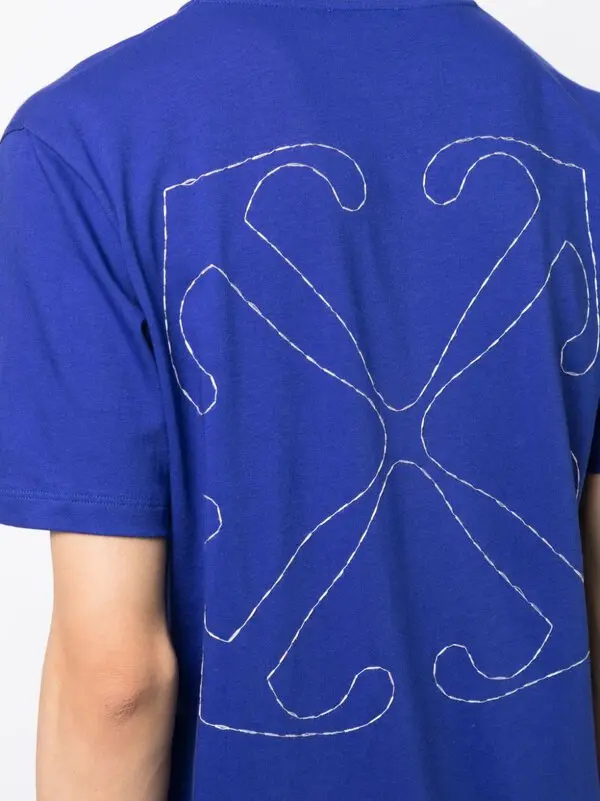 Off-White Arrows Stitch Cotton T-shirt - Blue