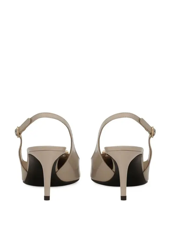 Dolce & Gabbana Logo-plaque Slingback Pumps - Neutrals